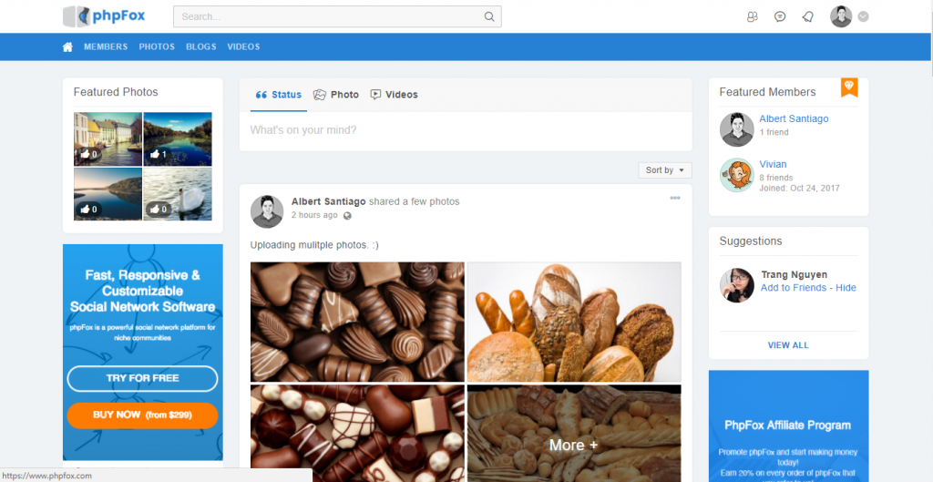phpFox| Quick Preview of phpFox v4.6.0 Material Template