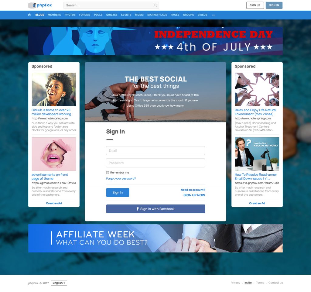 phpFox| Make your creative Home page with Custom blocks